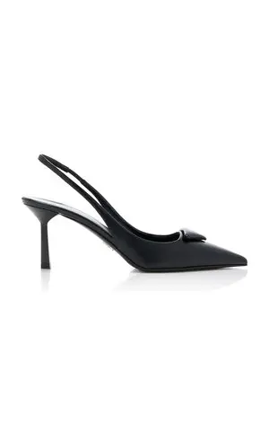 Prada Leather Slingback Pumps - Black