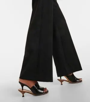 Jacquemus Les Doubles Patent Leather Mules - Black