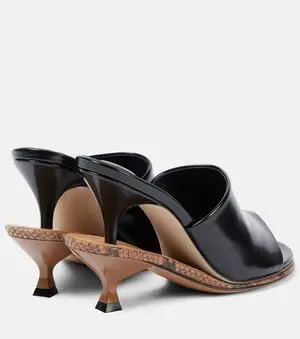 Jacquemus Les Doubles Patent Leather Mules - Black