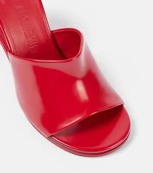 Jacquemus Les Doubles Leather Mules - Red