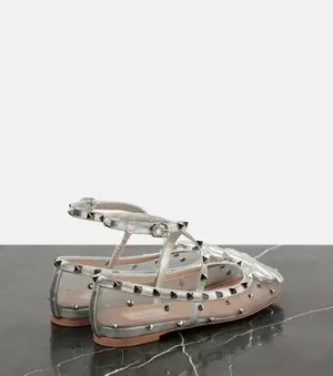 Valentino Garavani Rockstud Mesh Ballerinas