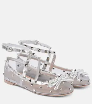 Valentino Garavani Rockstud Mesh Ballerinas