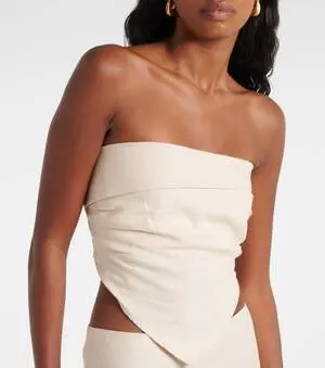 Faithfull The Brand Antibes Linen Bandeau Top