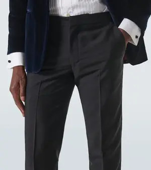 Rubinacci Modluca Wool Tuxedo Pants
