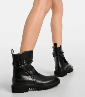 Valentino Garavani Rockstud Leather Ankle Boots
