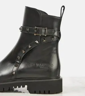 Valentino Garavani Rockstud Leather Ankle Boots