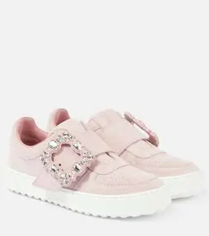 ROGER VIVIER Roger Vivier Very Vivier Embellished Leather Sneakers Pink
