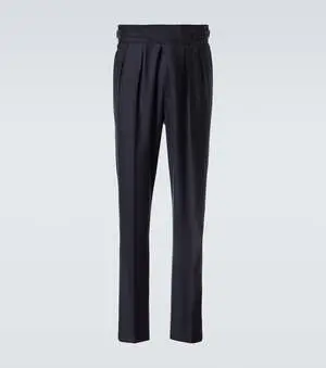 Rubinacci Manny Straight Leg Wool Pants - Blue