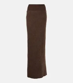 Rick Owens Coda Wool Maxi Skirt - Brown