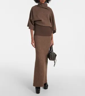 Rick Owens Coda Wool Maxi Skirt