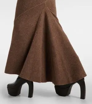 Rick Owens Coda Wool Maxi Skirt - Brown