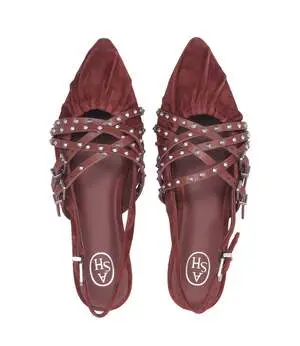 Ash Studded Leather Sandals - Marsala