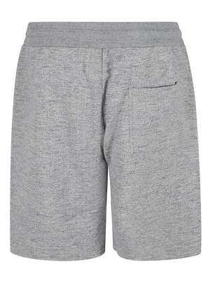 GOLDEN GOOSE Relaxed Cotton Fleece Sweat Shorts - Medium Grey Melange/gold