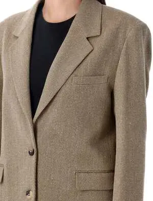 GOLDEN GOOSE Linen And Cotton Blend Blazer - Golden Brown