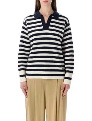 Ralph Lauren Cashmere Jumper With Embroidered Logo - Icon Navy Cream