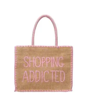 MC2 SAINT BARTH Jute Tote - Beige+rosa