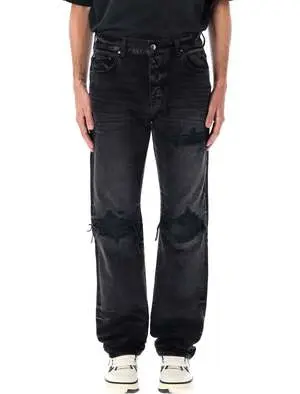 Amiri Distressed Straight Leg Jeans - Vintage Black
