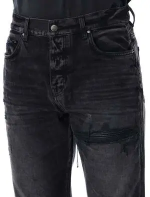 Amiri Distressed Straight Leg Jeans - Vintage Black