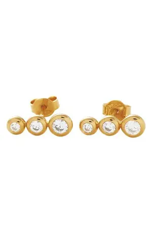 MISSOMA Triple Cubic Zirconia Stud Earrings