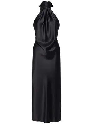 Max Mara MAX MARA Moli Satin Long Dress - Black