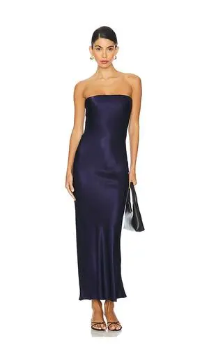 SNDYS. Angel Strapless Midi Dress - Navy