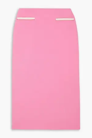 ROWEN ROSE Wool-crepe Midi Skirt