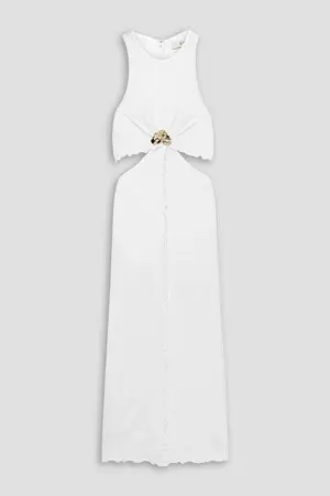 ET OCHS Laela Embellished Cutout Midi Dress - White