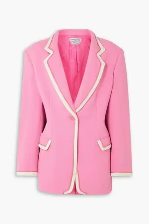 ROWEN ROSE Oversized Two-tone Wool-crepe Blazer