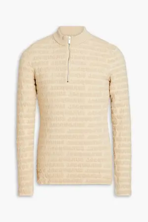 Jacquemus Luis Terry Jacquard Halfzip Sweater - Beige