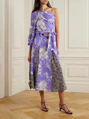 Maison Mayle Solange One-shoulder Floral-print Top