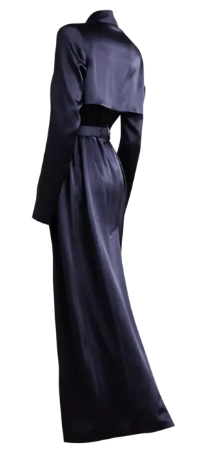 Galvan Belted Satin Trench Coat