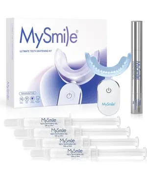MYSMILE Deluxe 10 Min Teeth Whitening Kit With 28 Led Light - White