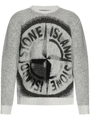 Stone Island Compass-motif Jumper - Grey