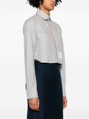 Thom Browne Rounded-collar Cropped Shirt
