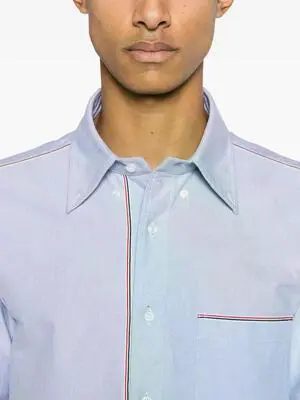 Thom Browne Grosgrain-trim Cotton Shirt - Blue