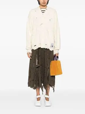 Mihara Yasuhiro Cut-out Pleated Skirt
