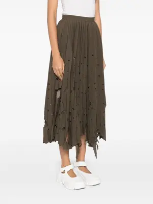 Mihara Yasuhiro Cut-out Pleated Skirt