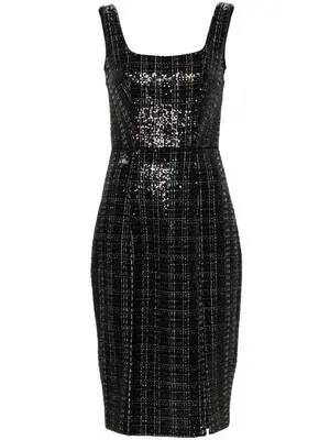 GENNY Sequinned Tweed Midi Dress