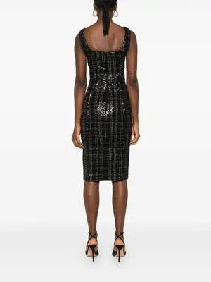 GENNY Sequinned Tweed Midi Dress