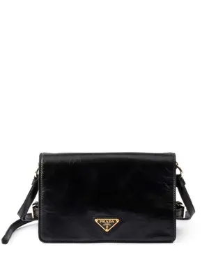 Prada Mini Leather Shoulder Bag - Black