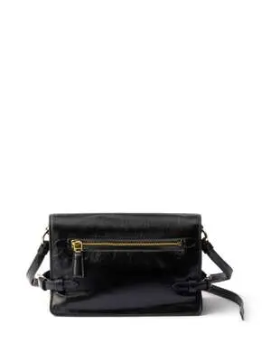 Prada Mini Leather Shoulder Bag - Black