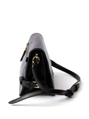 Prada Mini Leather Shoulder Bag - Black