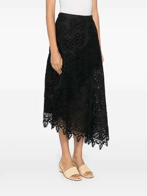 Ulla Johnson Solara Embroidered Skirt - Black