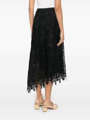 Ulla Johnson Solara Embroidered Skirt - Black