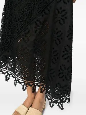 Ulla Johnson Solara Embroidered Skirt - Black