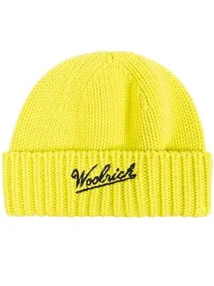Woolrich Logo-intarsia Beanie - Yellow