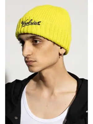 Woolrich Logo-intarsia Beanie - Yellow