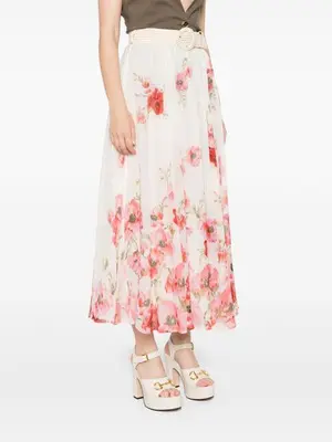 Zimmermann Lightburst Floral Maxi Skirt - Neutrals