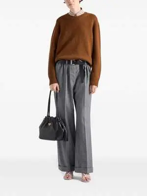 Prada Crew-neck Wool-cashmere Jumper - Brown