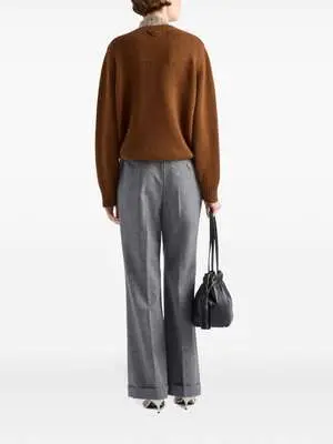 Prada Crew-neck Wool-cashmere Jumper - Brown
